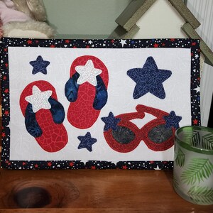 PDF Pattern for Flip Flop Mug Rug, 4th of July Mug Rug Pattern, Summer ...