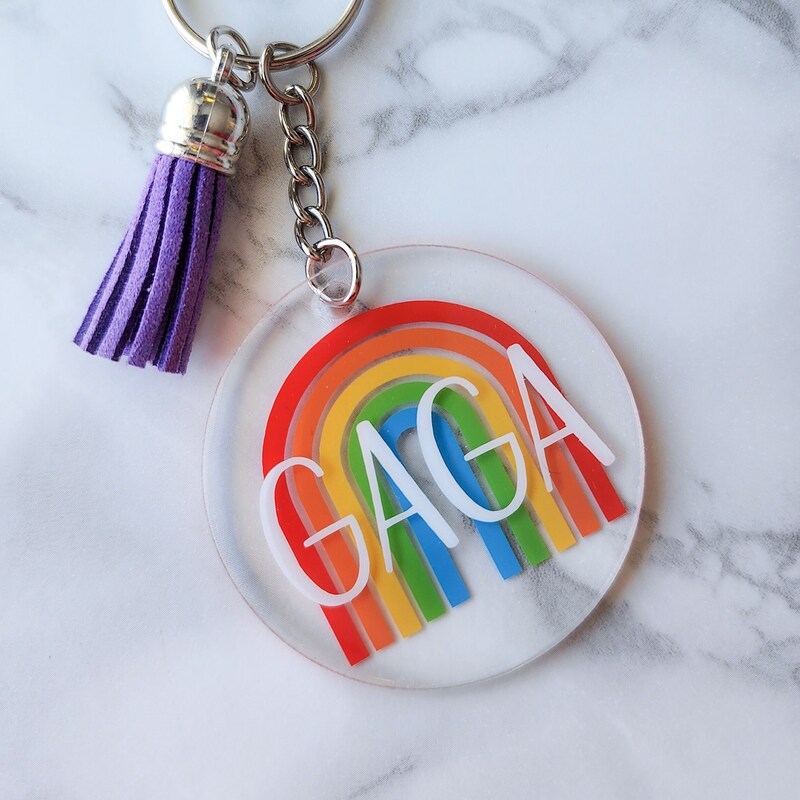 Rainbow Keychain - Etsy