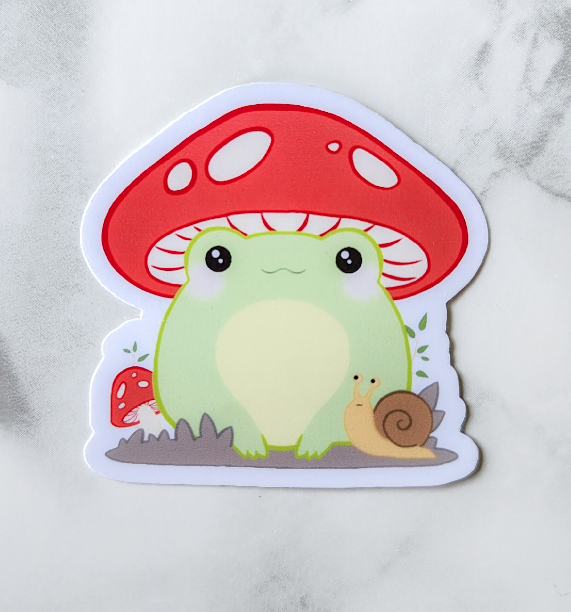 Mushroom Frog Sticker Cottagecore Adorable Cute Frog Sticker Mushroom ...