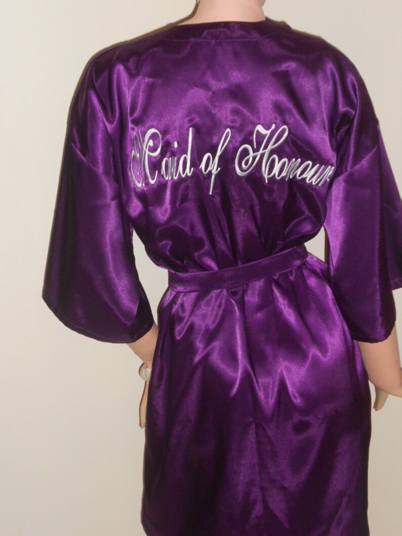 Purple Robebridal Party Robes Getting Ready Robe Kimono | Etsy