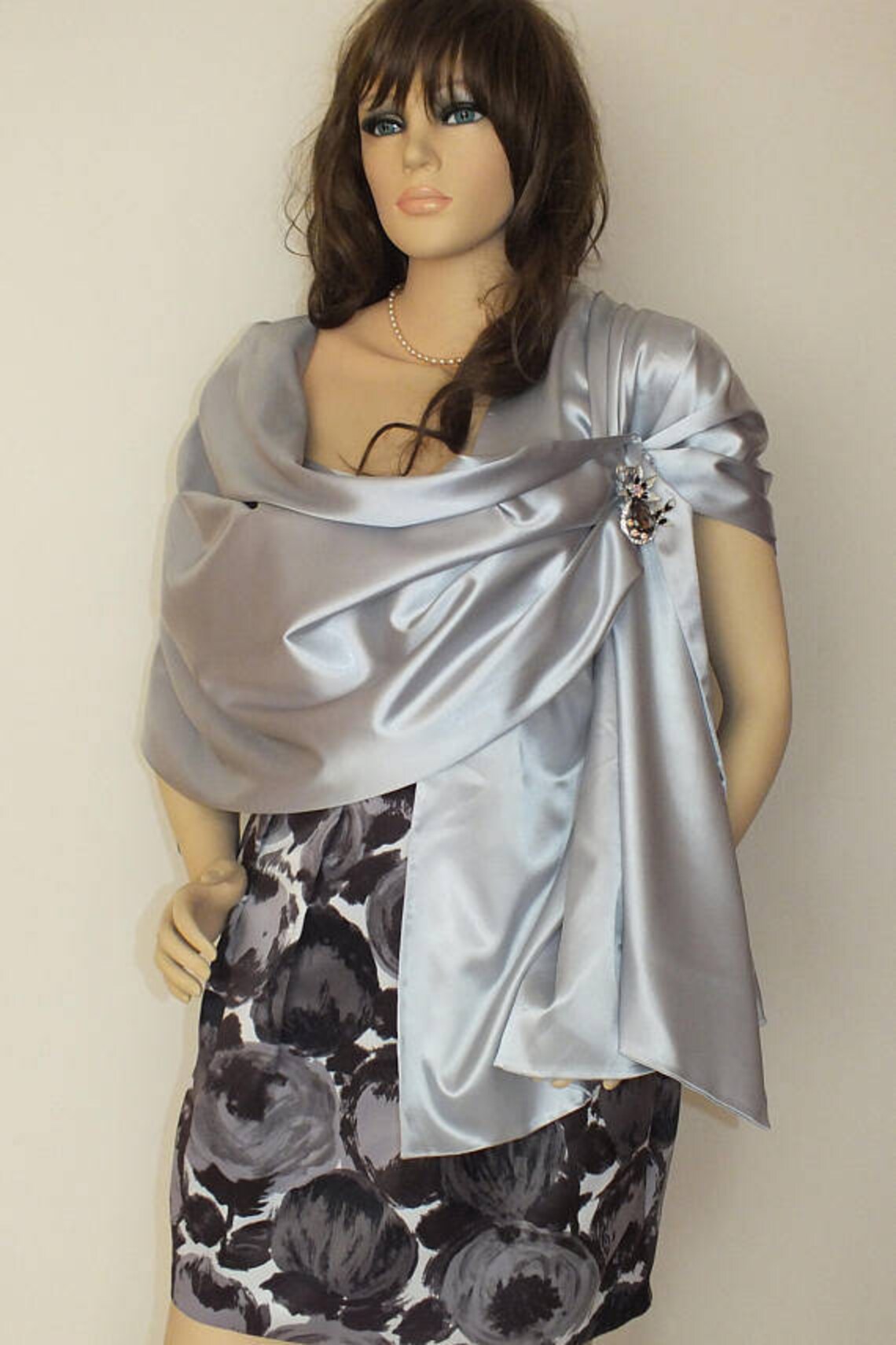 Wedding skarf Bridal Scarf DOUBLE LAYER Satin wrap | Etsy