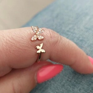 925 Silver Butterfly Ring/ Butterfly Adjustable Finger - Etsy