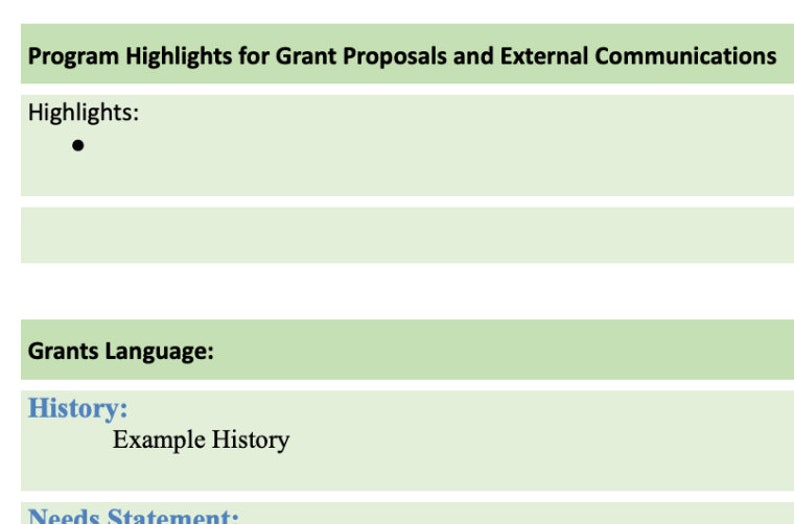 Nonprofit Program Logic Model for Grants Language Documentation - Etsy