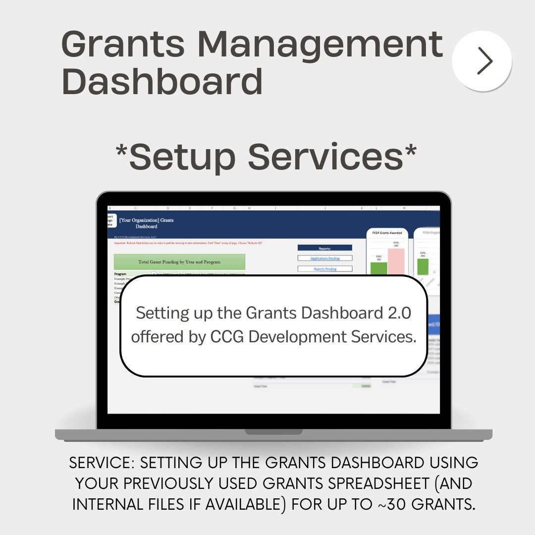 Grants Dashboard Setup Services - Etsy