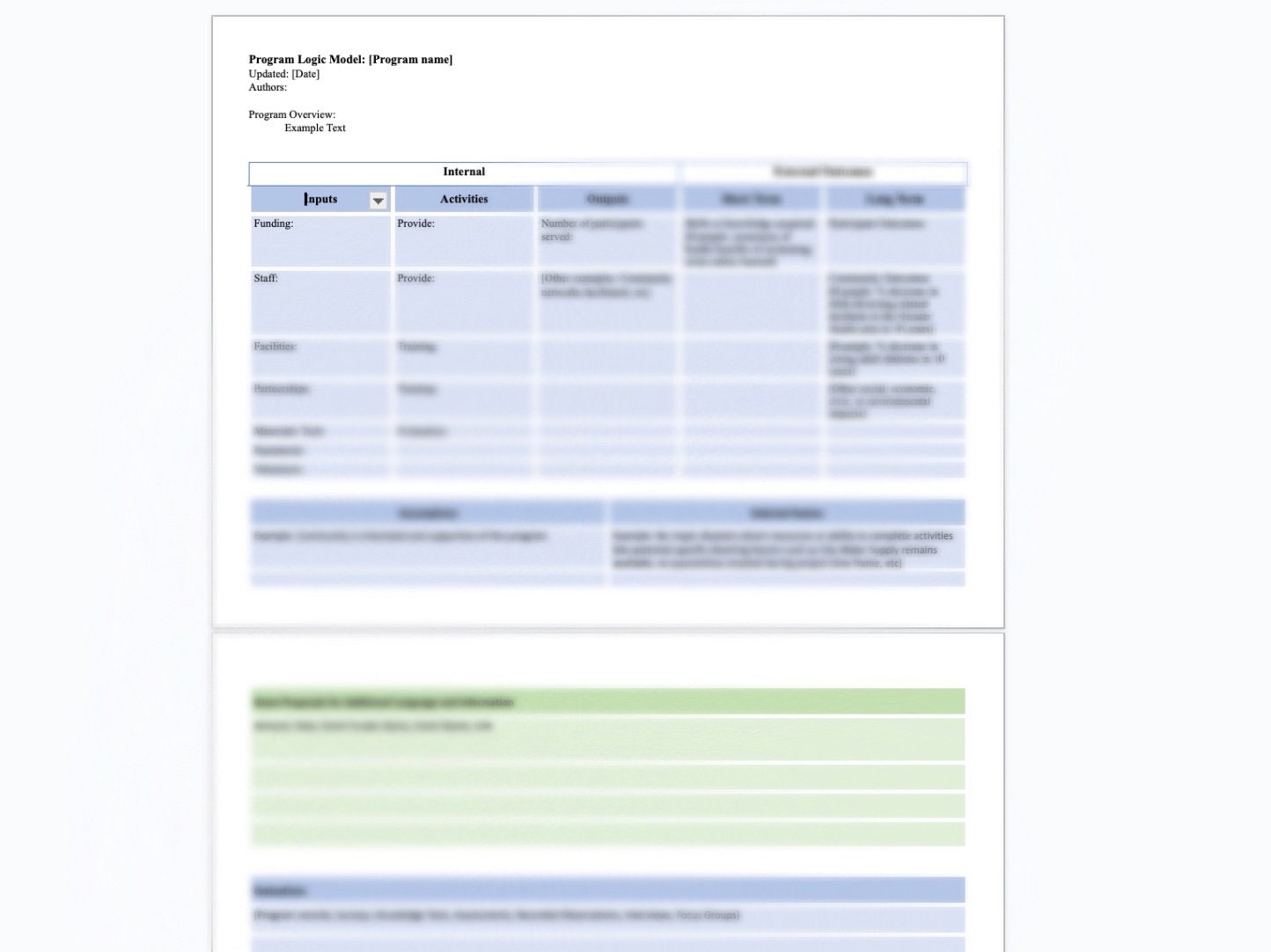 Nonprofit Program Logic Model for Grants Language Documentation - Etsy