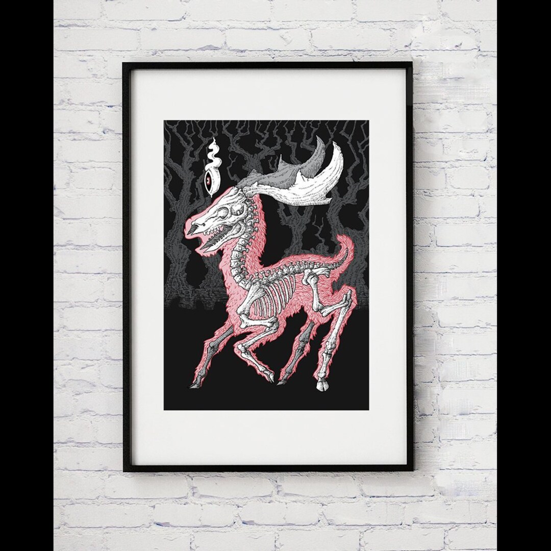Young Deer. Moose. Baby Deer. Antlers. Forest. X-ray. Skeleton. Digital ...