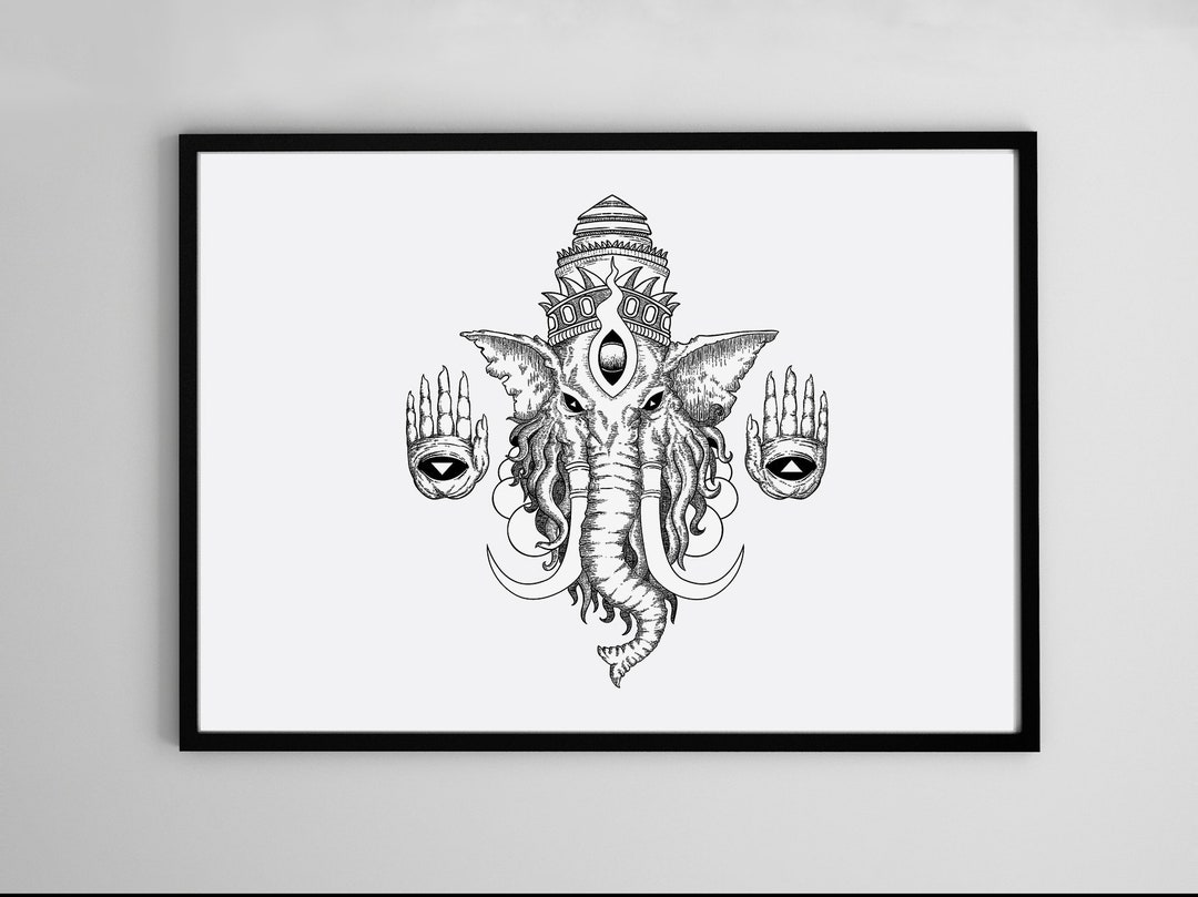Cthulhu. Call of Cthulhu. Ganesh. Elephant. Ritual. Mystical. Digital ...