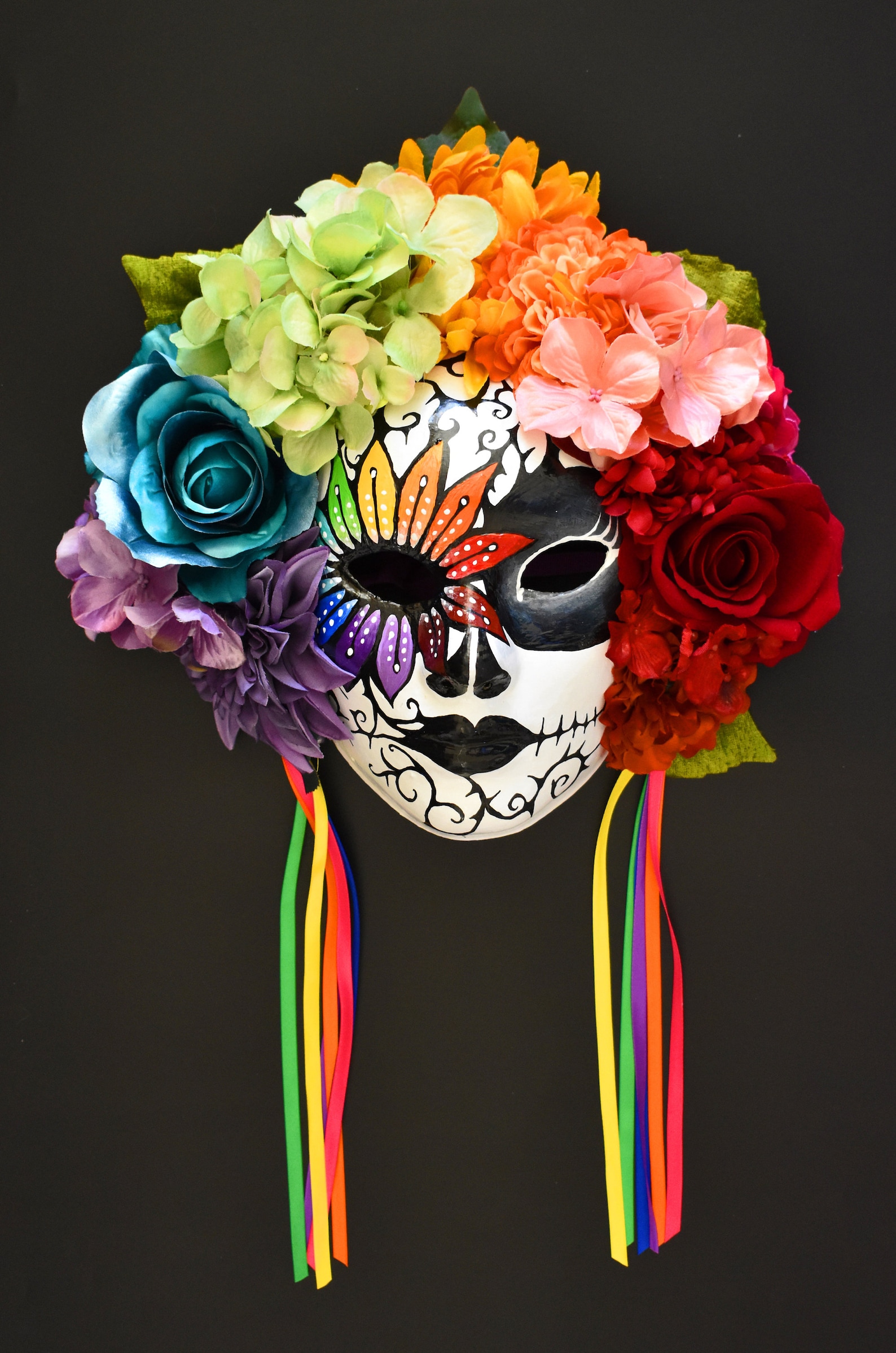 Day Of The Dead Hand Painted Masks Costume Masks Costume | Etsy