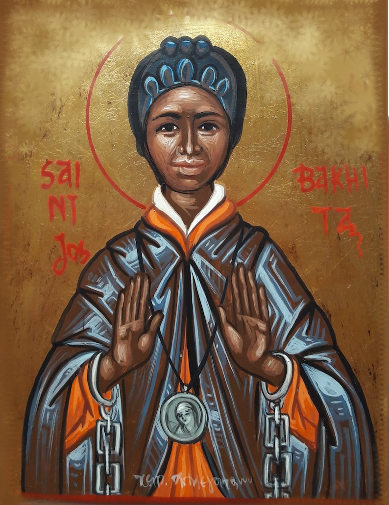Saint Bakhita hand painted icon. catholic icon.original | Etsy