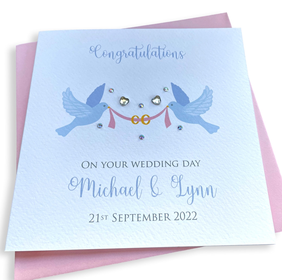 Personalised Handmade Doves Wedding Card - Etsy