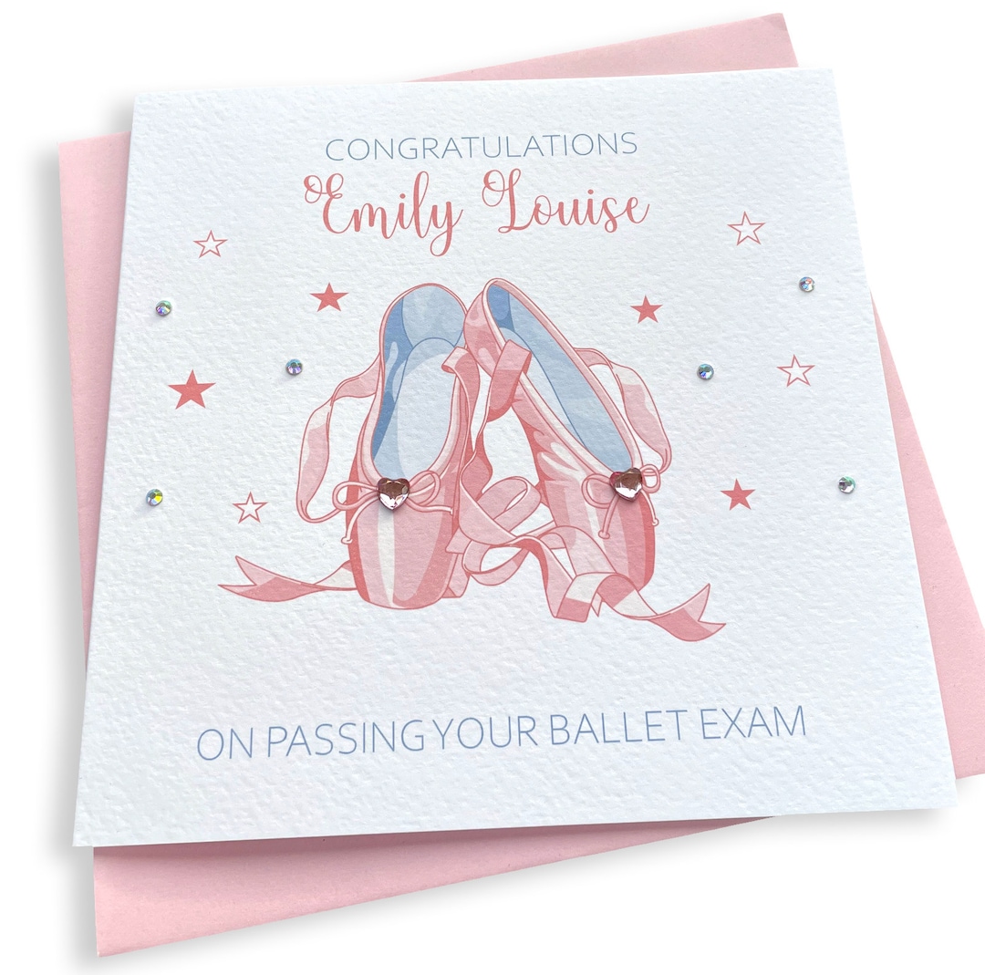 Personalised Ballet Ballerina Ballet Exam or Birthday Card 5th 6th 7th ...