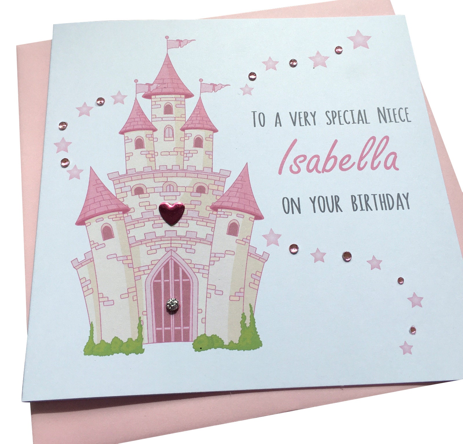Personalised Handmade Princess Castle Birthday Card 3rd 4th 5th 6th 7th ...