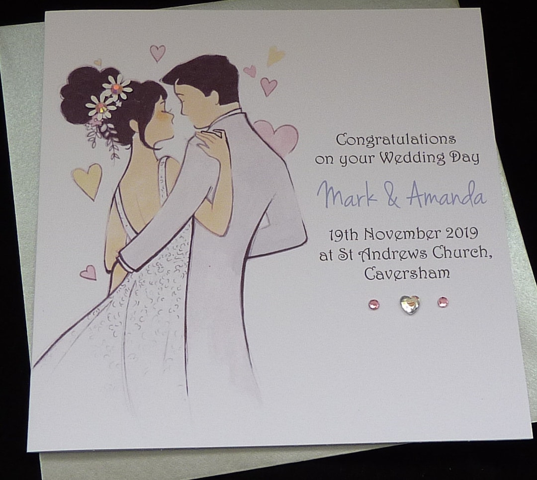 Personalised Handmade Wedding Card - Etsy