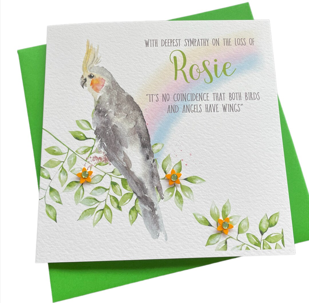 Personalised Handmade Sympathy- Loss of a Pet Bird-parrot- Cockatiel ...