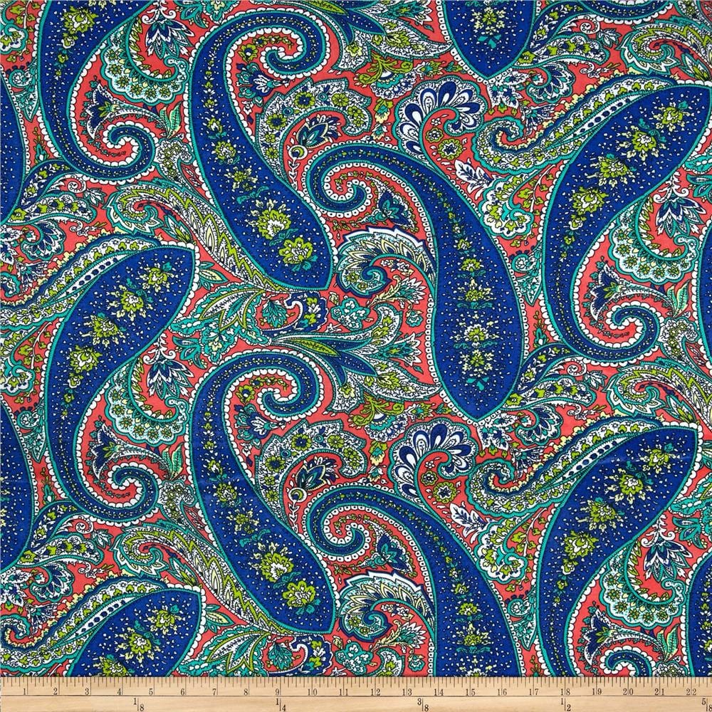 CORAL TUQUOISE PAISLEY flare leg bell bottom fashion gypsy | Etsy