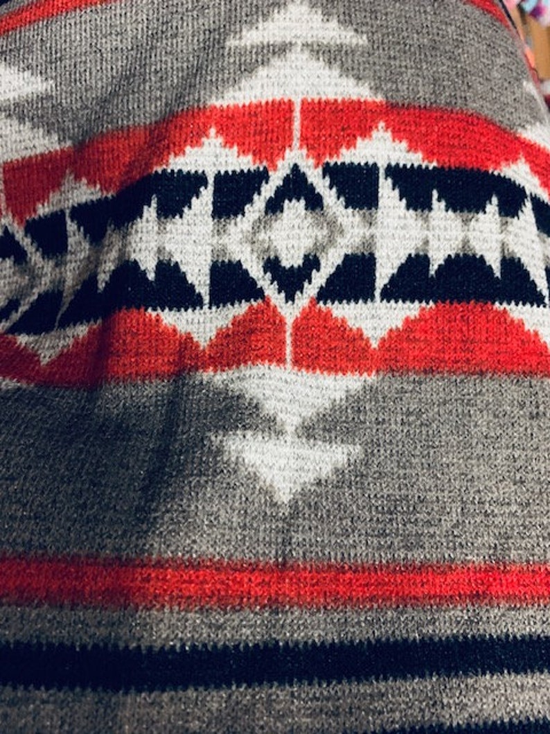 NAVAJO SWEATER KNIT Tribal Aztec Native American Southwestern Print ...