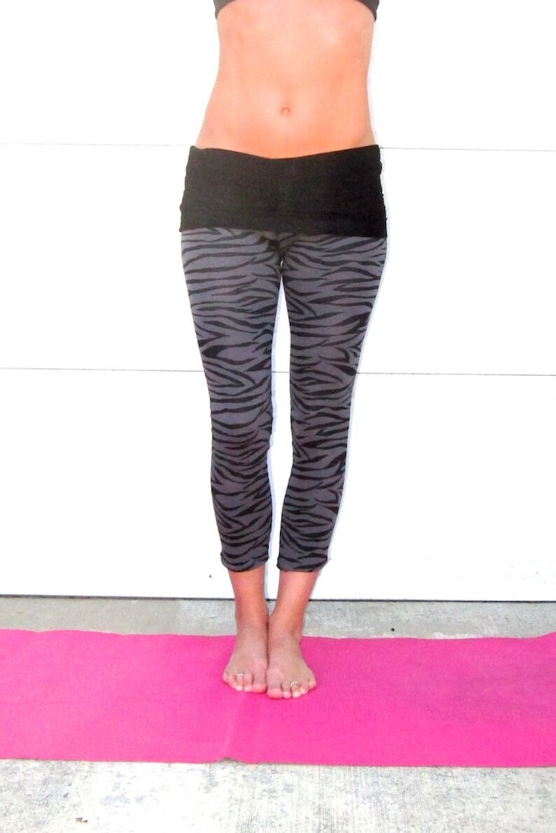 JUNGLE ZEBRA PRINT Cotton Yoga Workout Excercise Pilates Lounge Resort ...