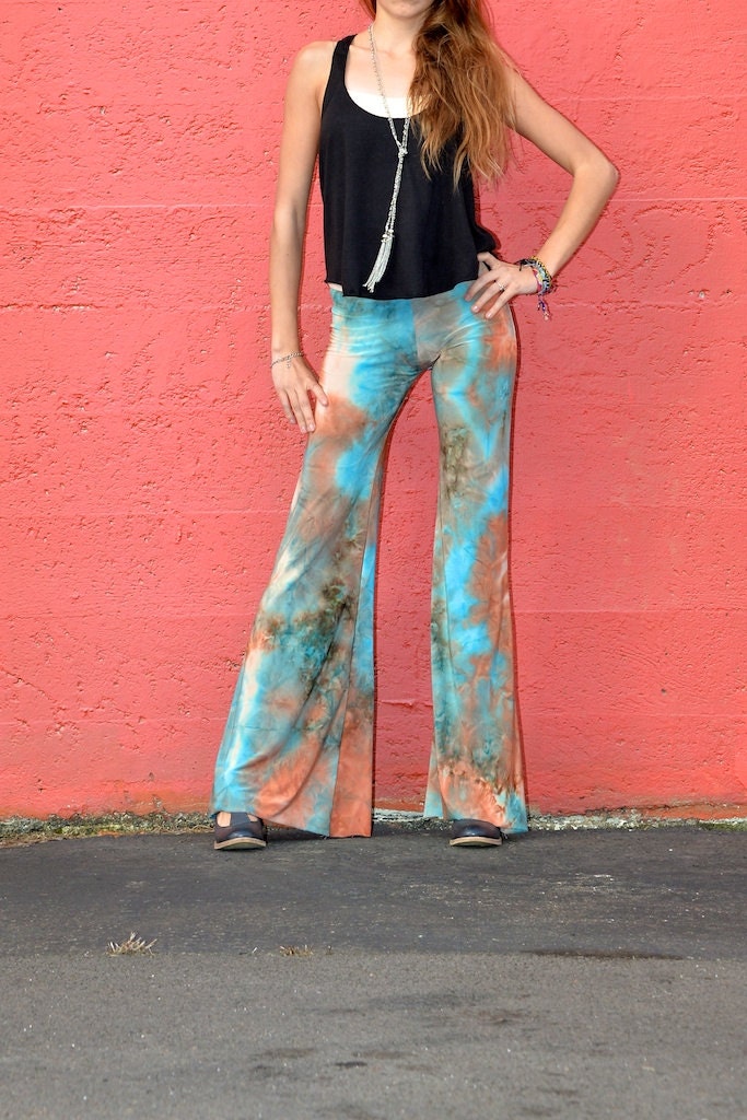 Tie Dye Bell Bottom Or Wide Leg Palazzo 70s Hippie Gypsy Etsy