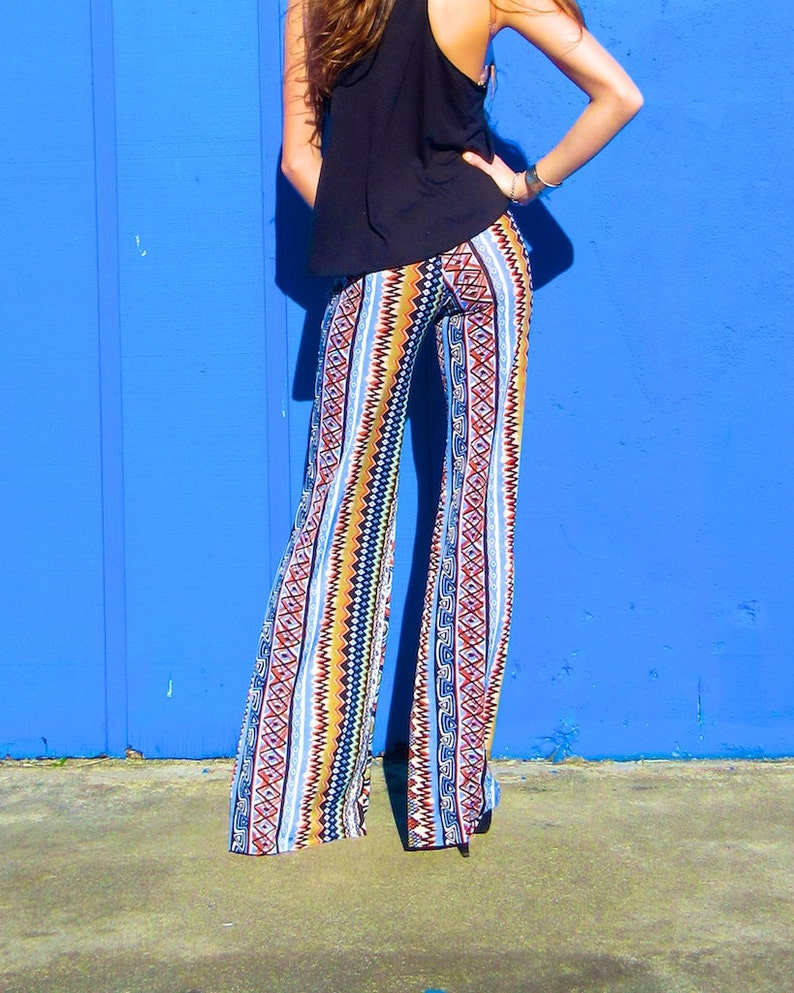 AZTEC TRIBAL STRIPE Flare Leg Gypsy Hippie Retro Festival Yoga - Etsy