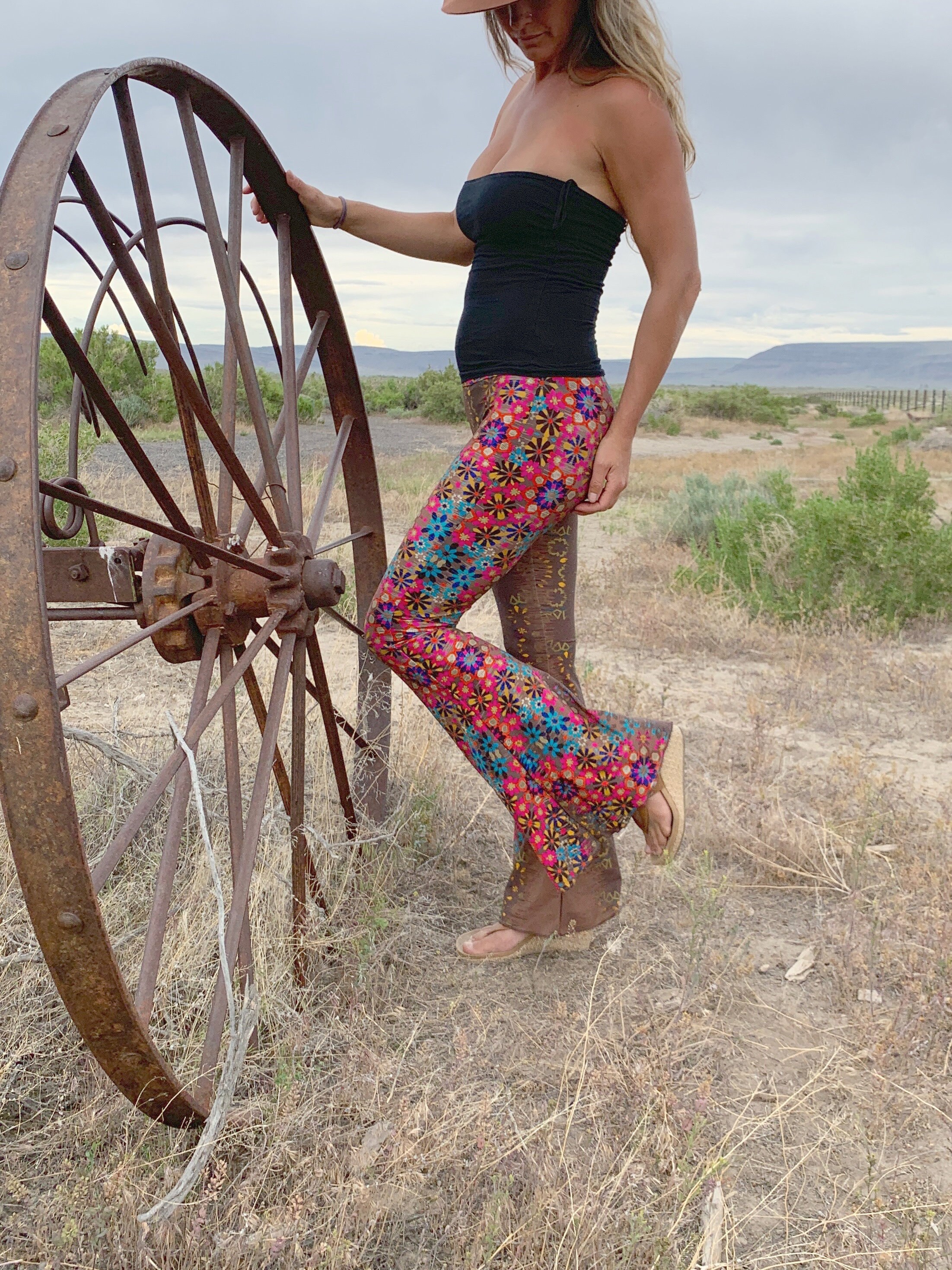 FLORAL PRINT BELL Bottom Boho Dance Beach Resort Yoga Festival | Etsy