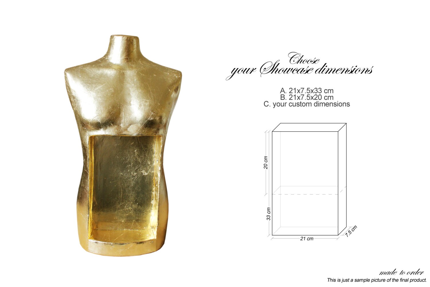 GOLD Bust Mannequin Showcase Display Exclusive Furniture Case | Etsy