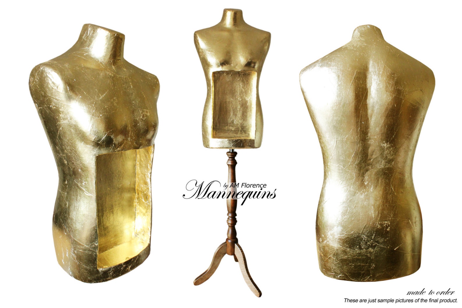 GOLD Bust Mannequin Showcase Display Exclusive Furniture Case | Etsy