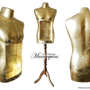 GOLD Bust Mannequin Showcase Display Exclusive Furniture Case for Your ...