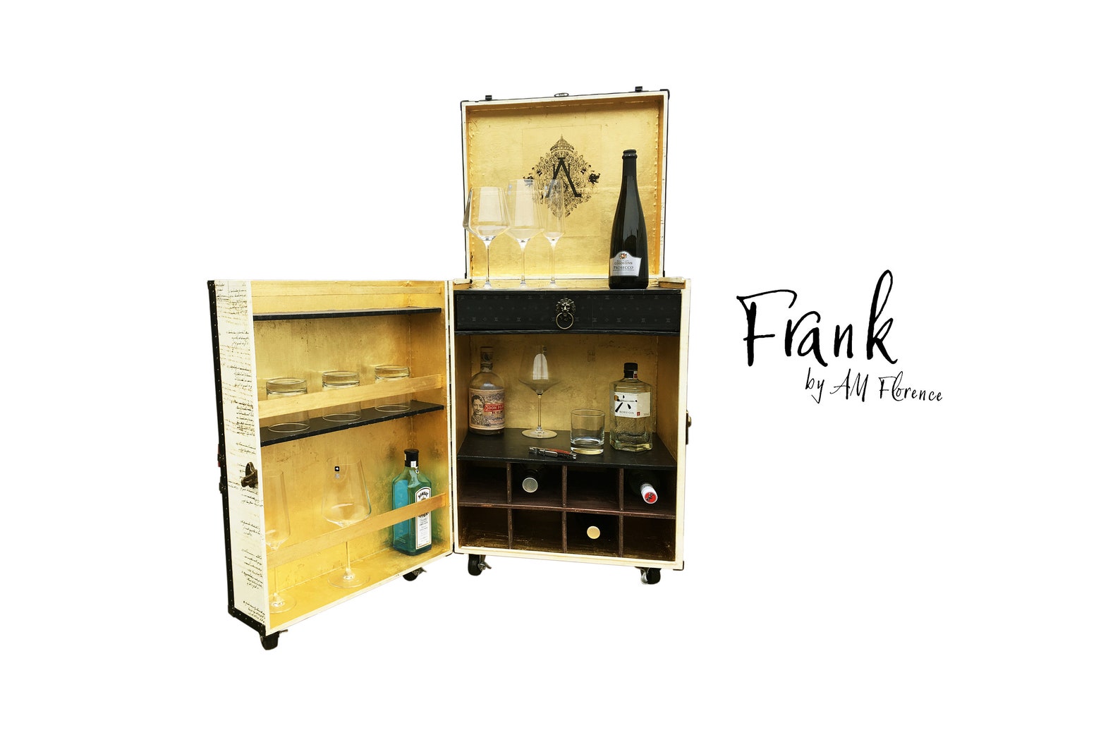 FRANK (small Size) Liquor Wine Cabinet Steamer Trunk - Etsy