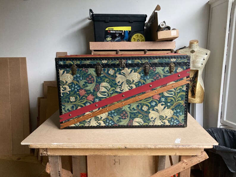 William Morris Wallpaper Steamer Trunk | Handmade Storage Coffee Table ...