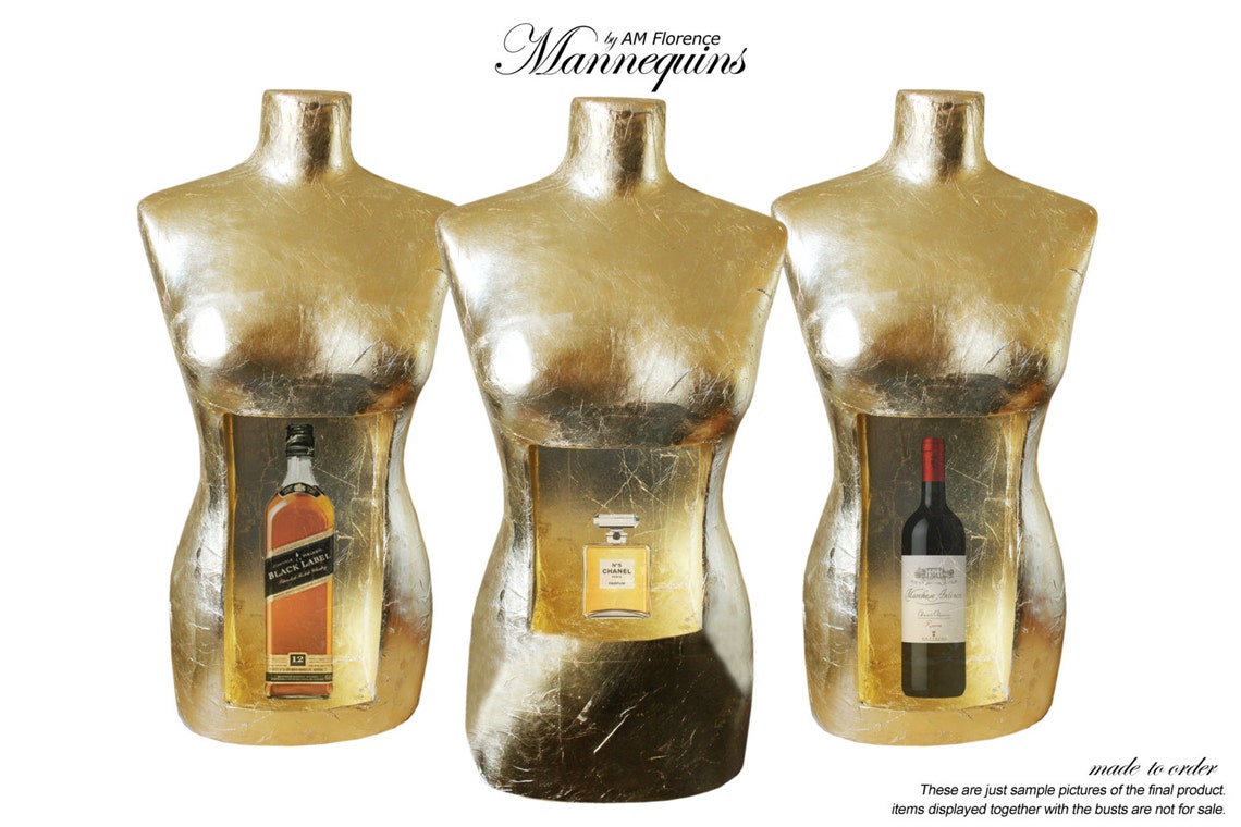 GOLD Female Bust Mannequin Showcase Display Exclusive - Etsy