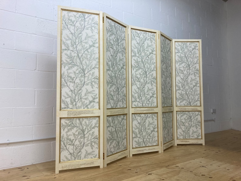 Handmade Sanderson Wallpaper Room Divider - Vintage Style Folding ...