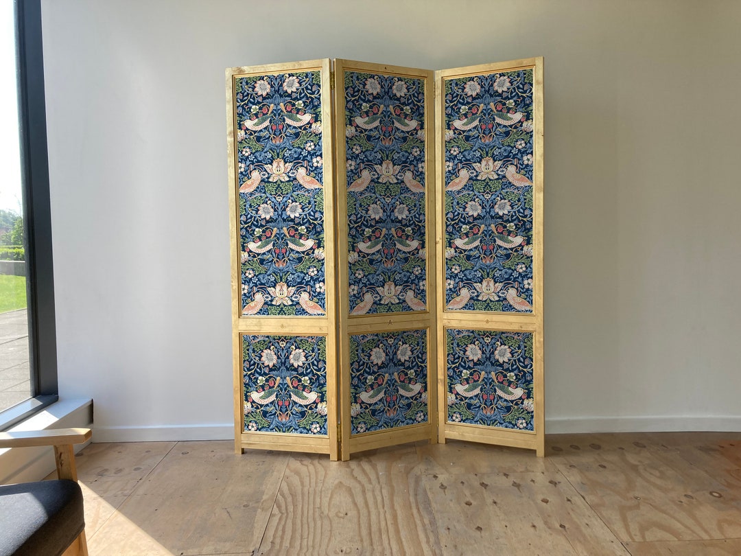 Strawberry Thief Room Divider Folding Screen William Morris Wallpaper ...