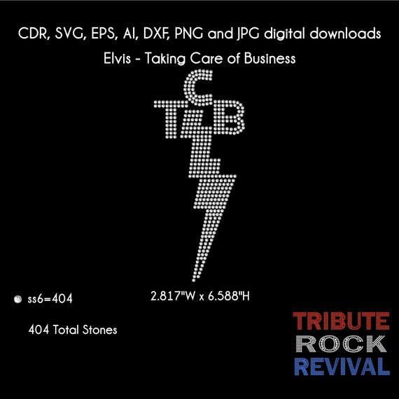 Elvis TCB Taking Care of Business Bling Rhinestone Design - Etsy