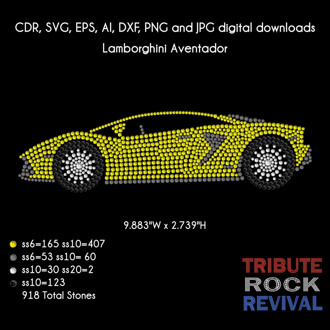 Lamborghini Aventador Bling Rhinestone Design Template Download - Etsy