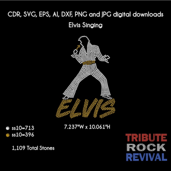 Elvis Rhinestone Template - Etsy