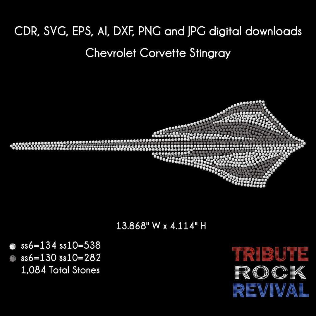 Chevrolet Corvette Stingray Bling Rhinestone Design Template Download ...
