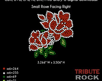 Rose 5 Versions 3 Sizes Bling Rhinestone Design Template Download - Etsy