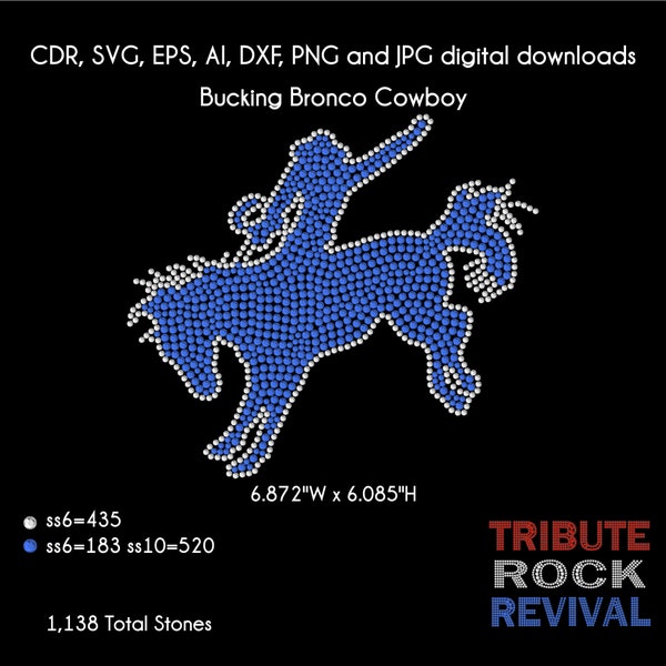Bronco Rhinestone Transfer - Etsy