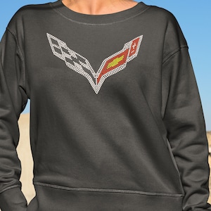 Chevrolet Corvette Emblem Bling Rhinestone Design Template Download - Etsy