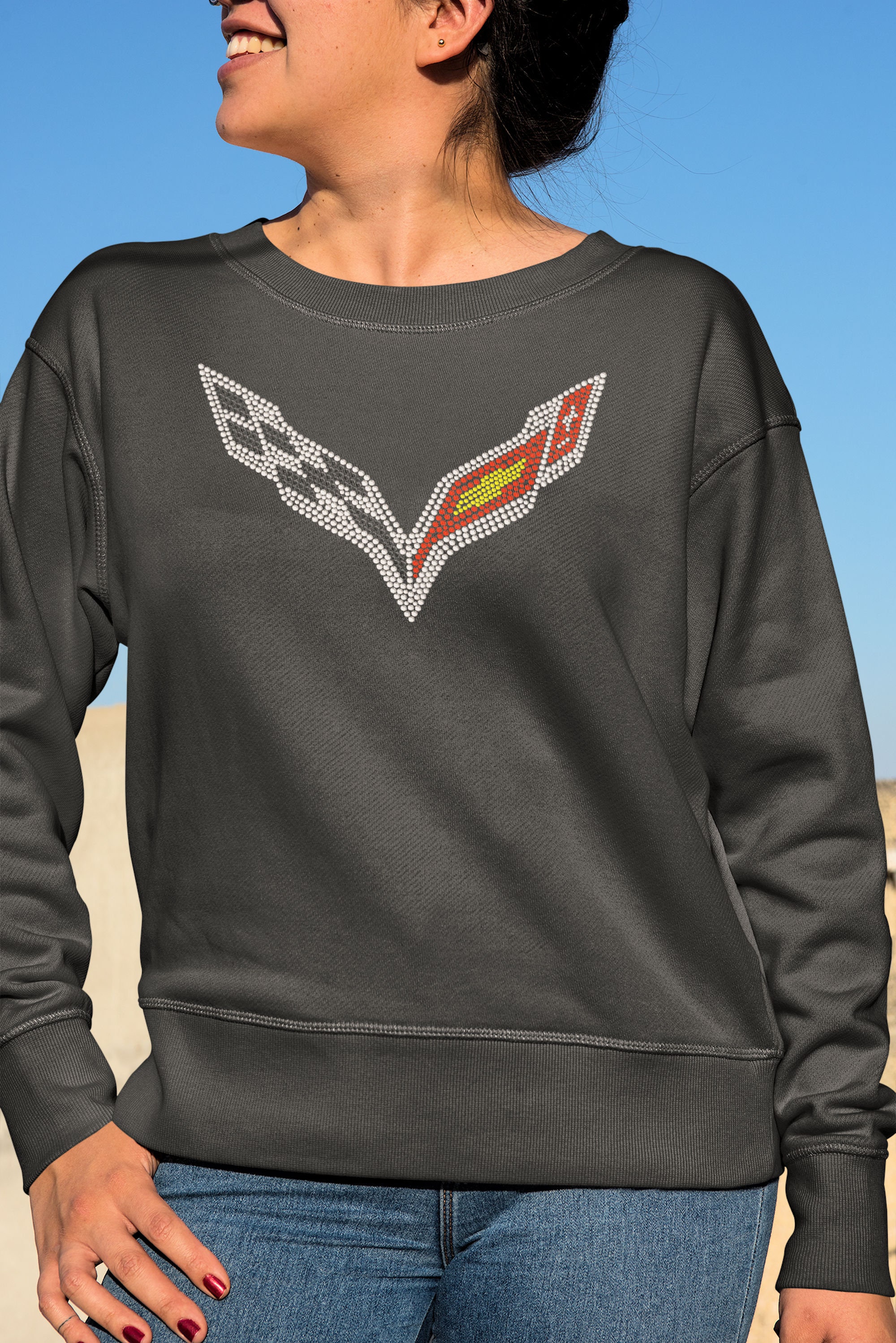 Chevrolet Corvette Emblem Bling Rhinestone Design Template Download - Etsy