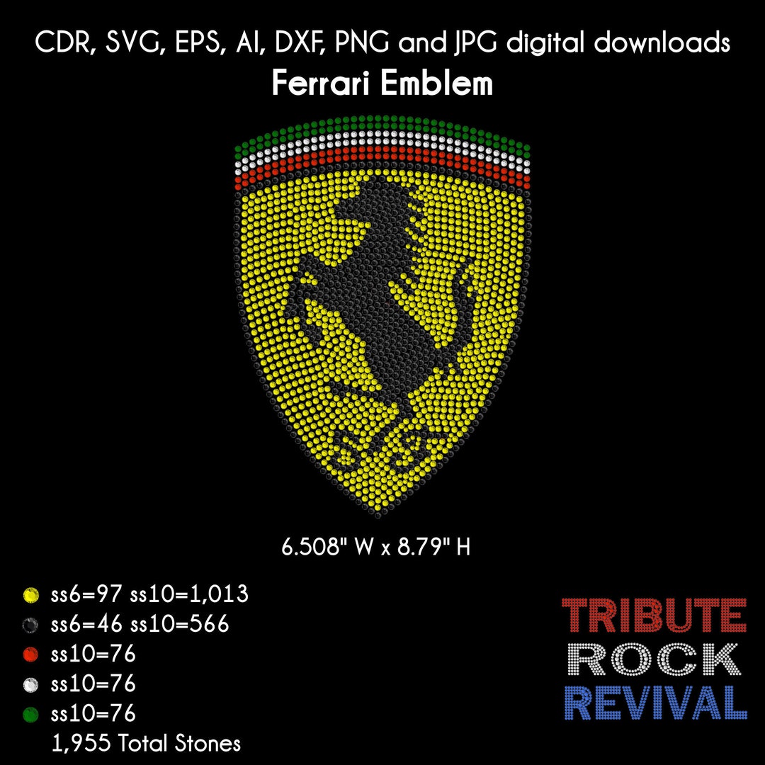 Ferrari Emblem Bling Rhinestone Design Template Download - Etsy