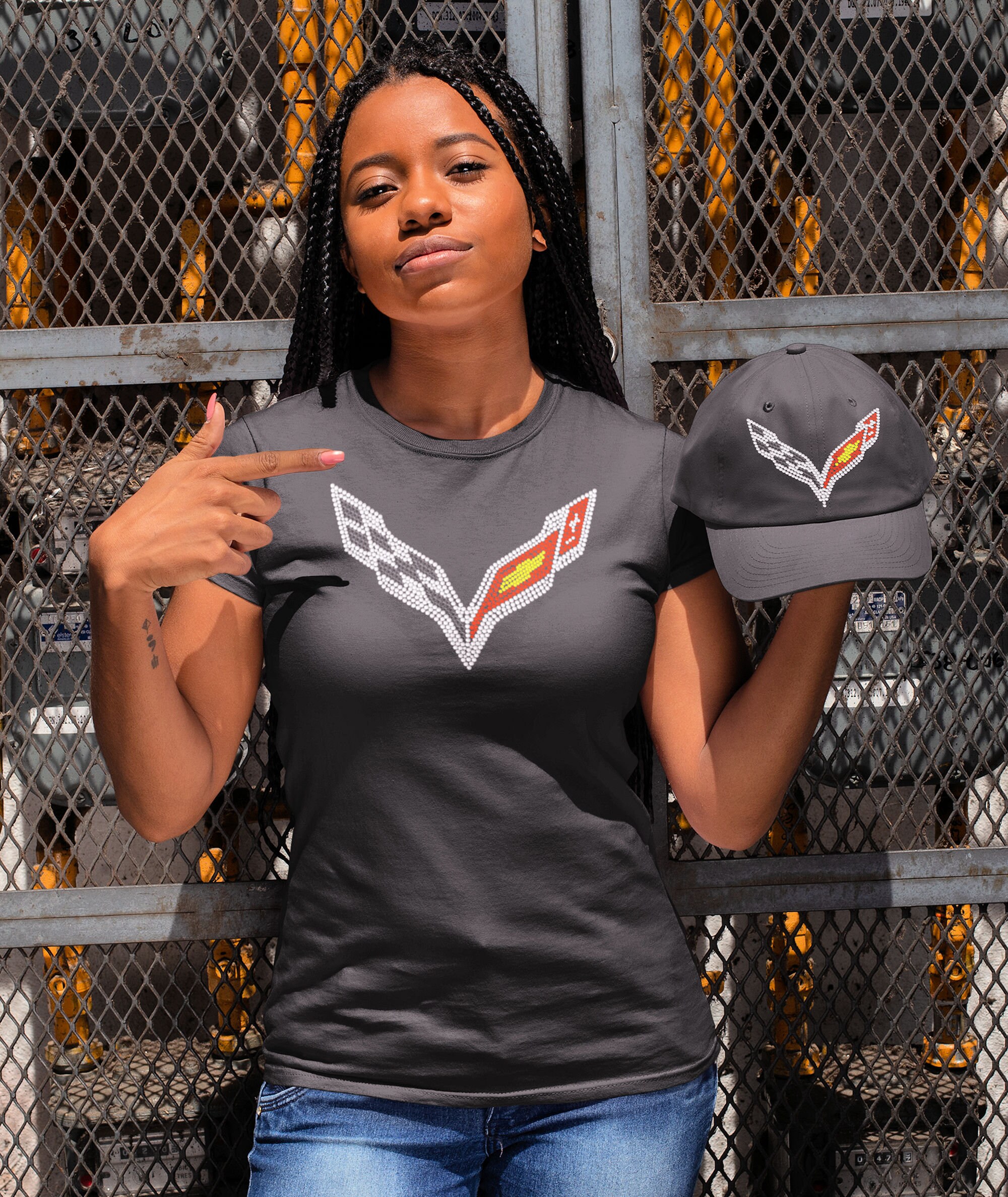 Chevrolet Corvette Emblem Mini Bling Rhinestone Design Template ...