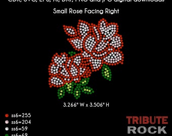 Rose 5 Versions 3 Sizes Bling Rhinestone Design Template Download - Etsy