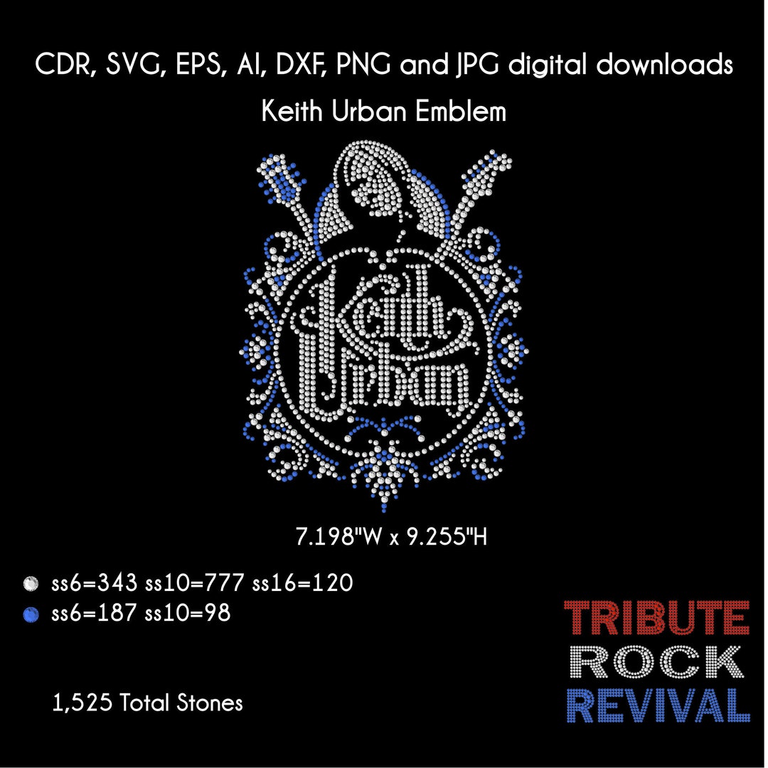 Keith Urban Emblem Bling Rhinestone Design Template Download - Etsy