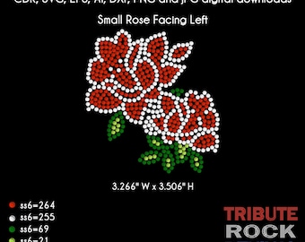 Rose 5 Versions 3 Sizes Bling Rhinestone Design Template Download - Etsy
