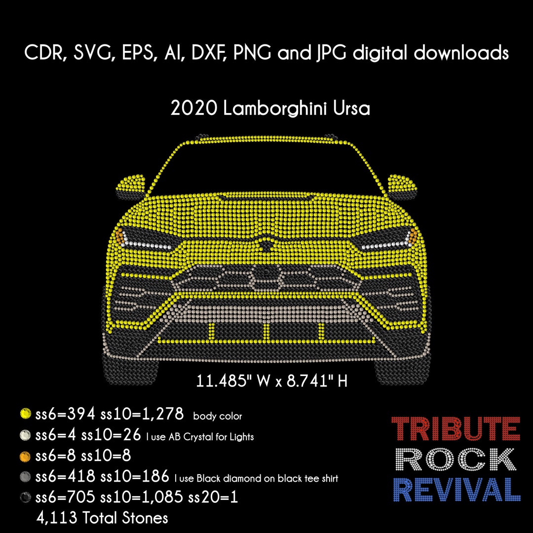 Lamborghini Ursa Bling Rhinestone Design Template Download - Etsy