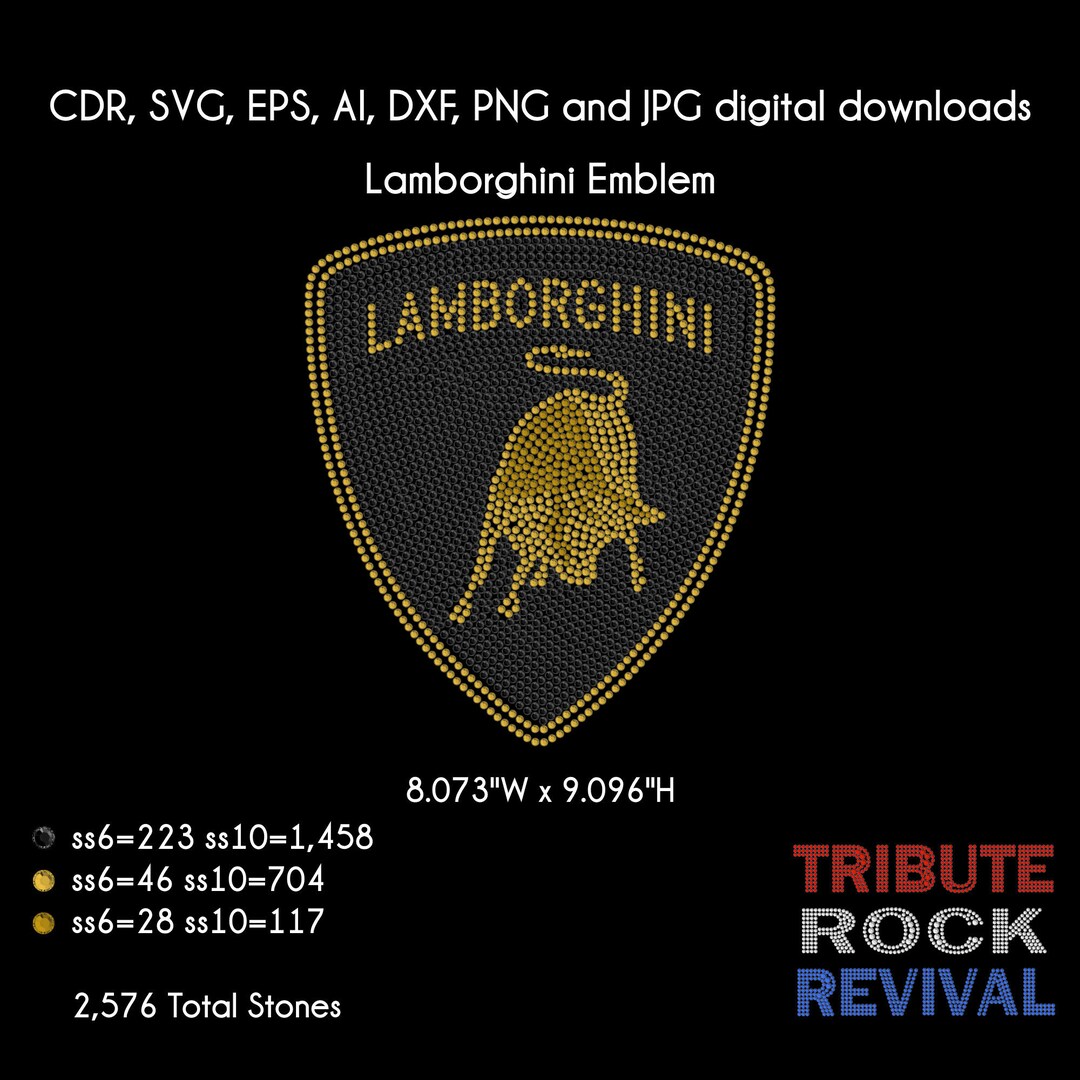 Lamborghini Emblem Bling Rhinestone Design Template Download - Etsy