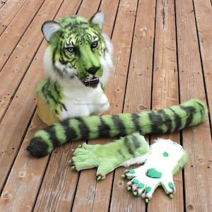 Jade Tiger Realistic Fursuit Partial - Etsy