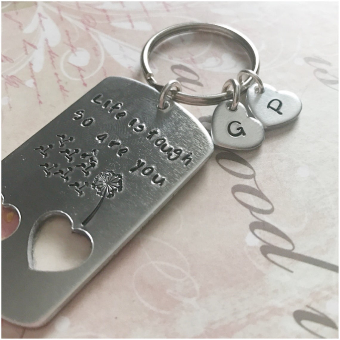 Personalized Keychain Hand Stamped Keychain Aluminum - Etsy