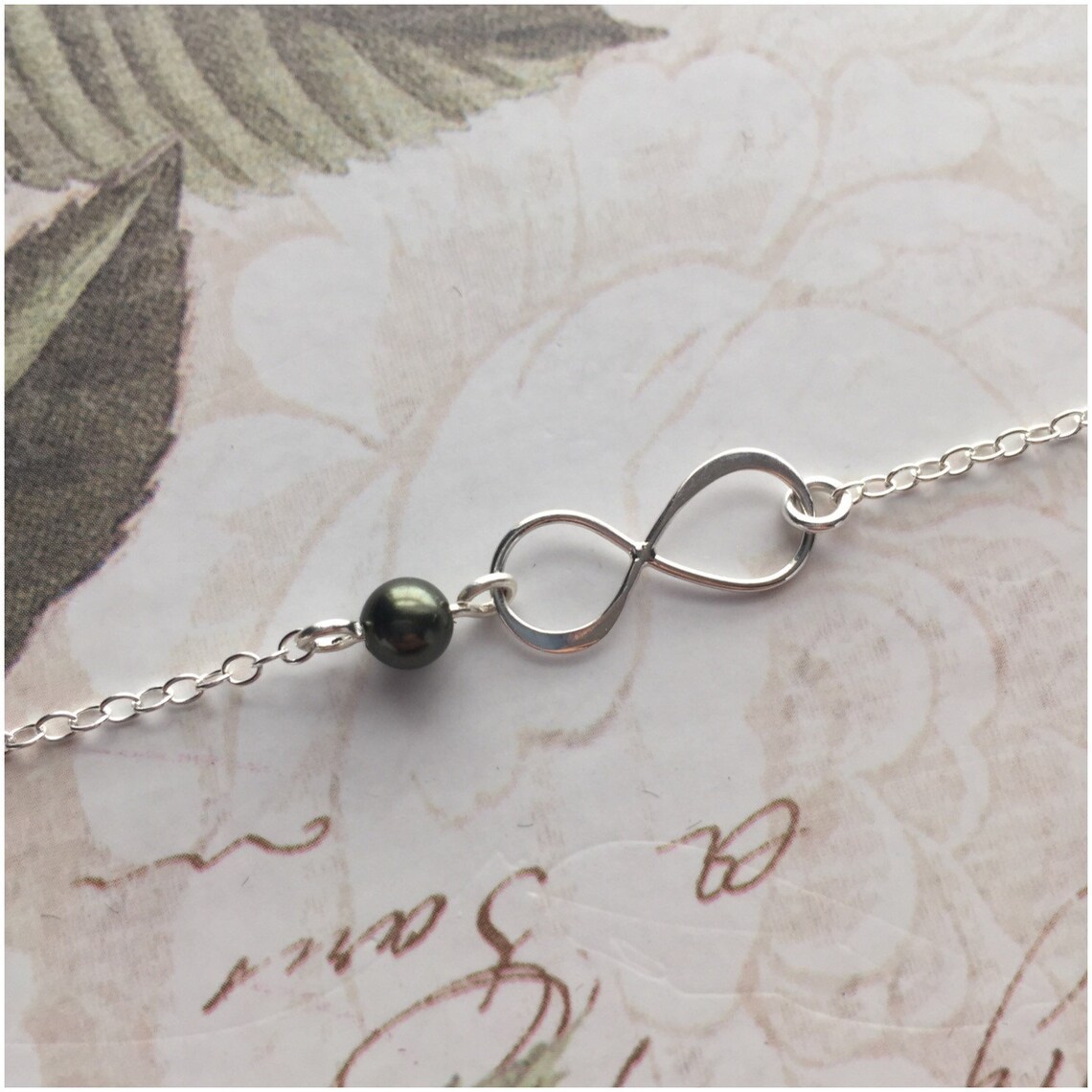 Dark Green Infinity Anklet - Infinity Charm Anklet - Sister Anklet ...